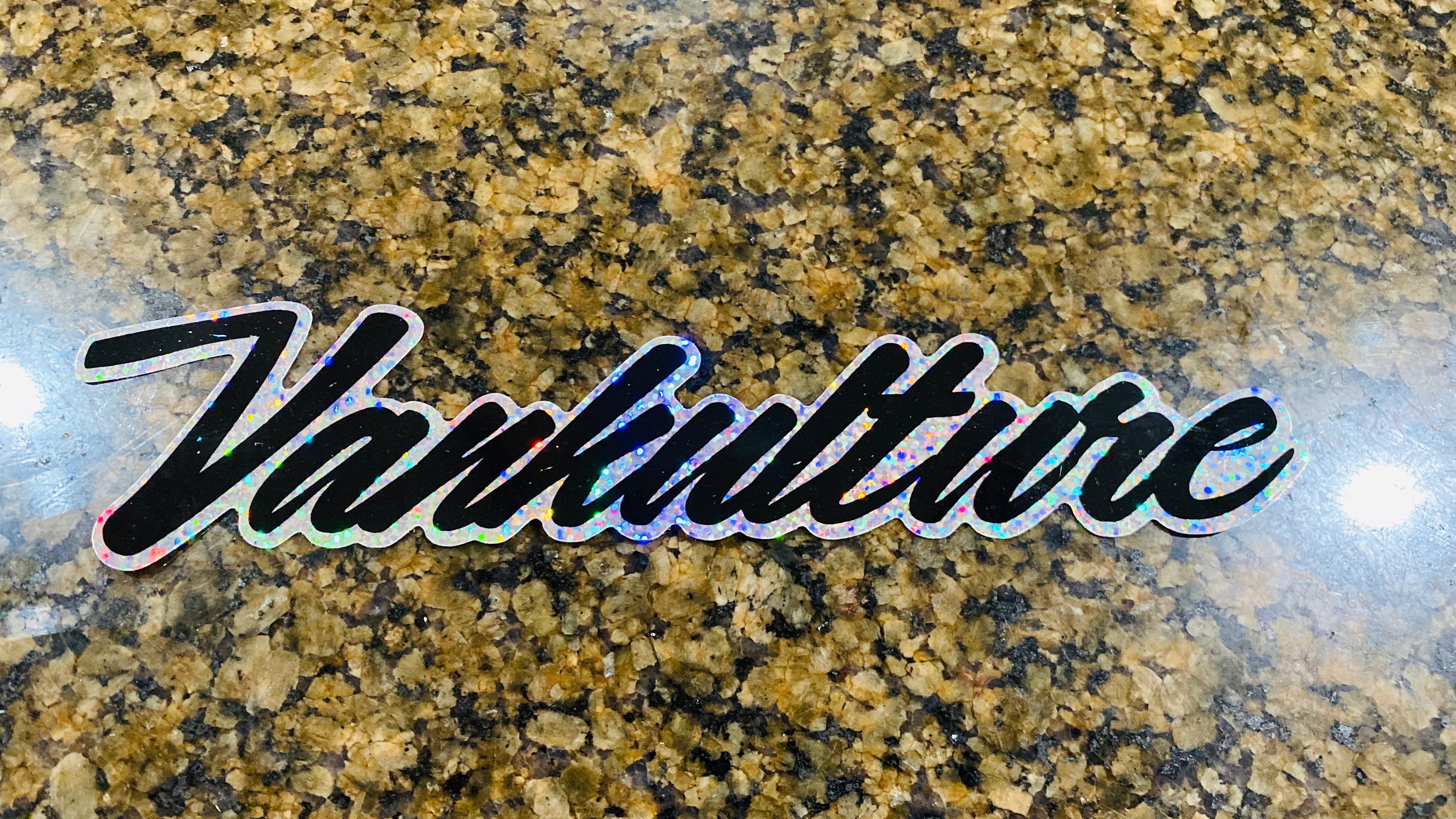 VANkulture Cursive Glitter Holo Sticker